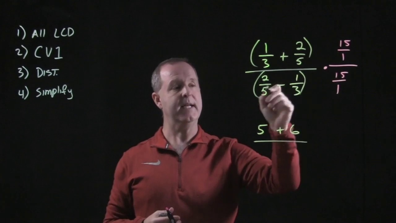 Simplifying a Complex Rational Expression by the LCD Method - YouTube