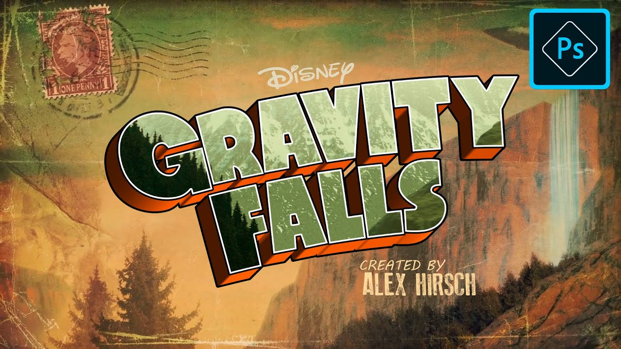 GRAVITY FALLS Estilo de texto con PHOTOSHOP - YouTube