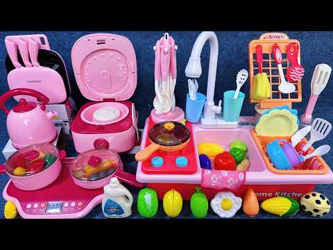11 Minutes Satisfying with Unboxing Kitchen Sink Pool Dishes Set Review Toys | ASMR