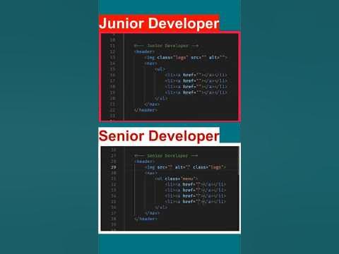 Junior Developer Vs Senior Developer | HTML Shortcut #coding #webdesign #webdevelopment # ...