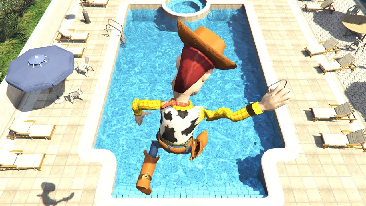 GTA 5 Water Ragdolls WOODY | Jumper/Falls vol.106 (Euphoria physics ...