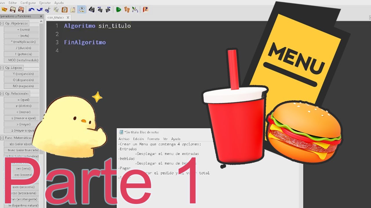 MENU de restaurante en PSEINT - Parte 1 - YouTube
