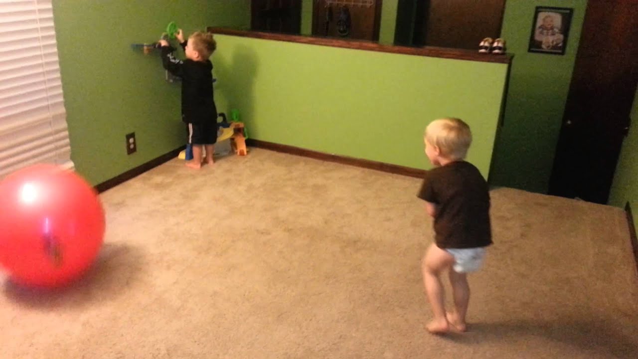 Kids playing with Exercise Balls 2 of 2 - YouTube
