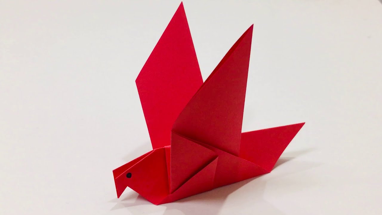 ORIGAMI VOGEL falten mit Papier. Einfachen Vogel basteln. TIERE falten ...