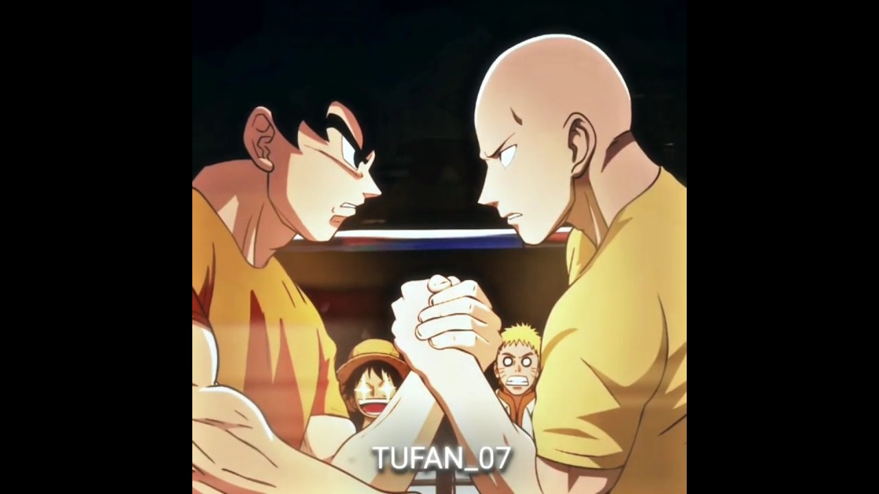 goku vs saitama arm wrestling , Goku rocked Saitama shoked 🤣 #ccgoku # ...