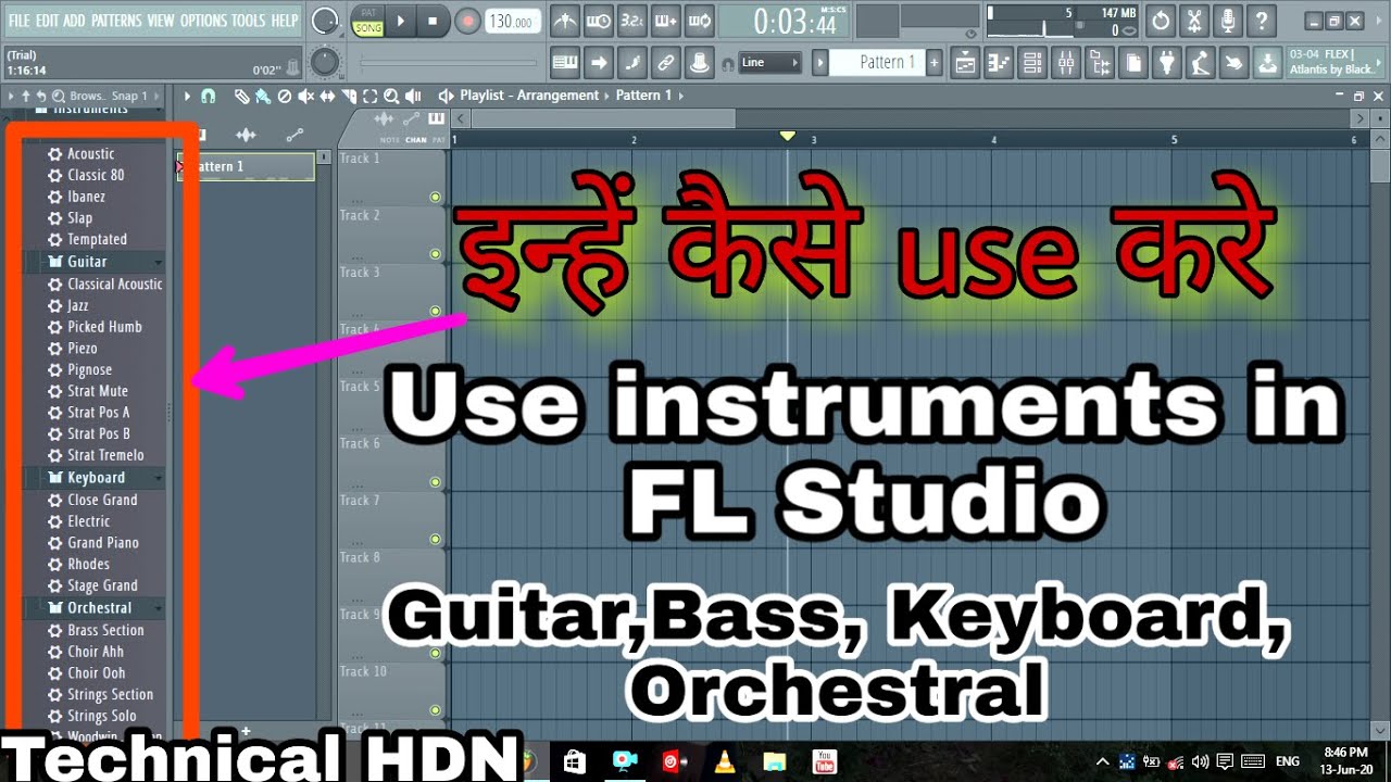 FL Studio me instrument use kaise kare | How to use Guitar,Bass ...