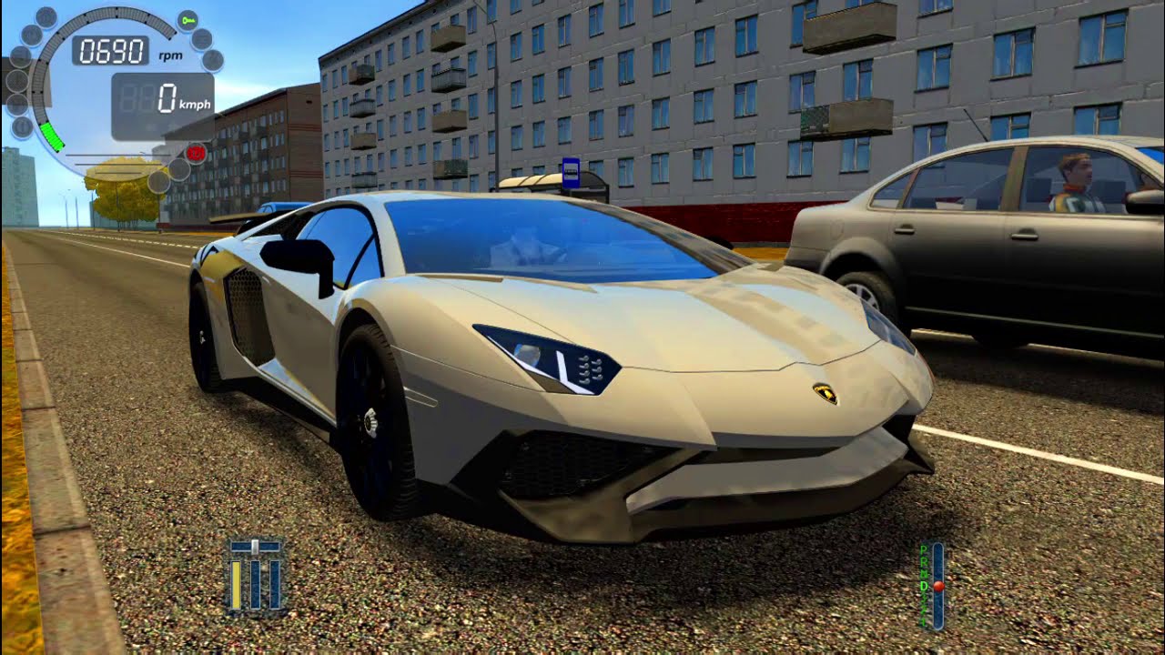 Lamborghini Aventador - City Car Driving | Logitech g29 - YouTube