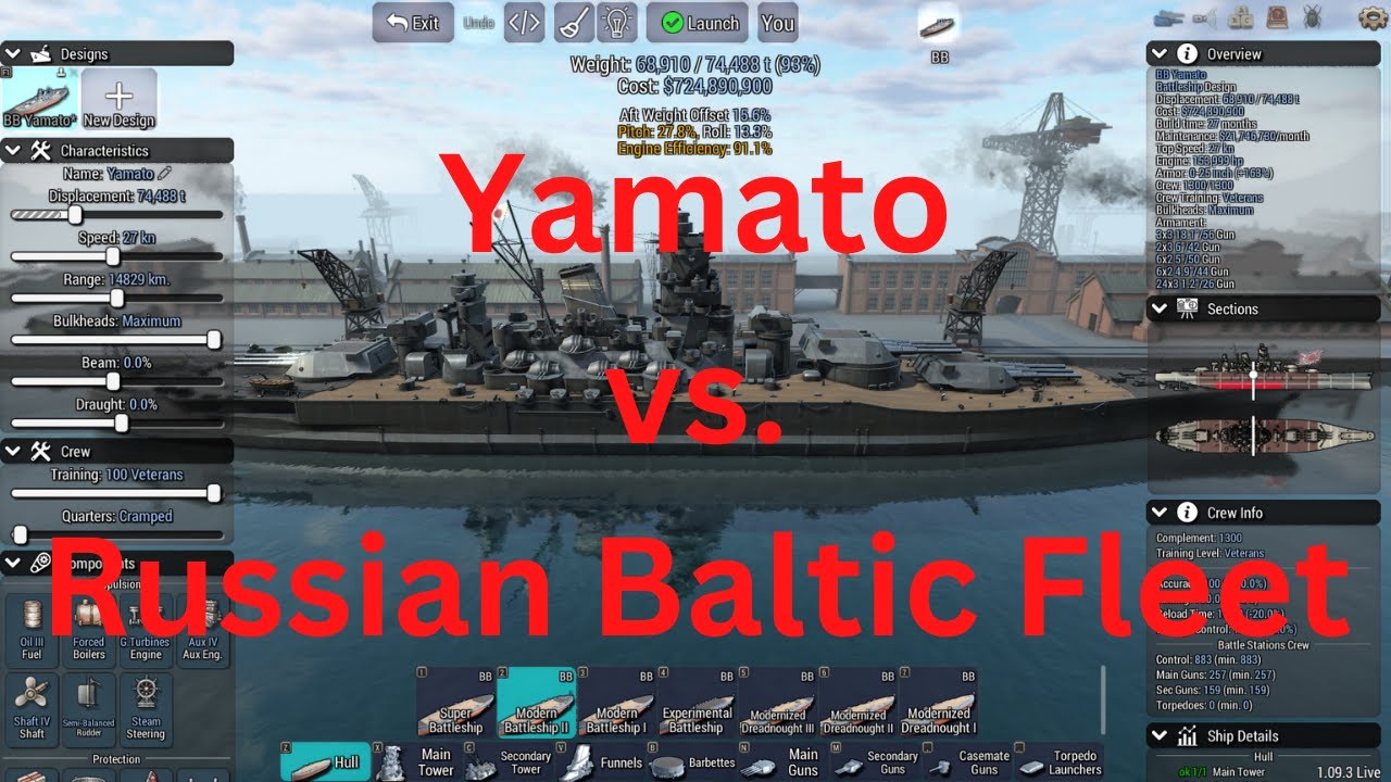 Yamato vs. Russian Baltic Fleet - YouTube