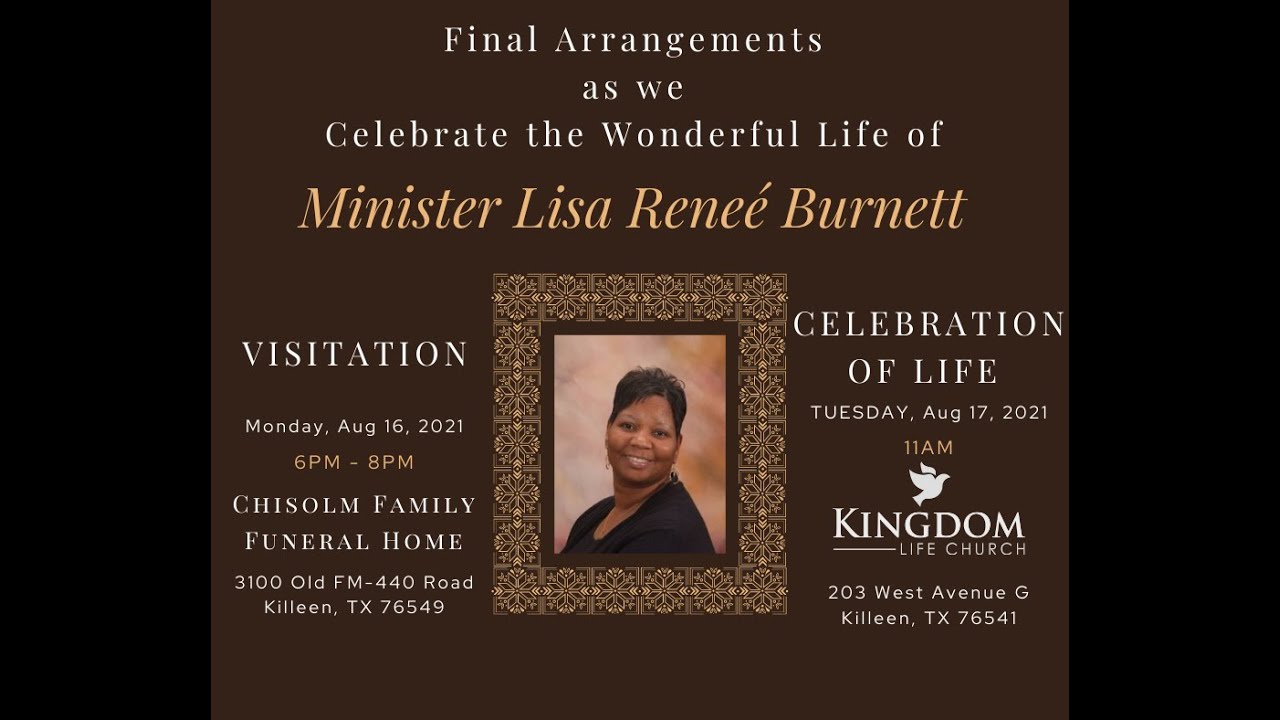 Celebration of Life for Minister Lisa R. Burnett - YouTube