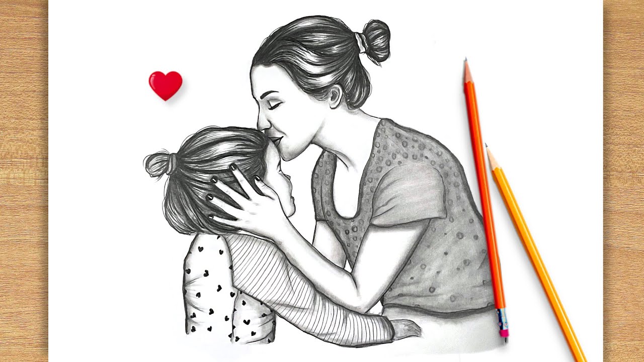 Cute Mother and Daughter Drawing | Mother's Day Activity For Kids ...