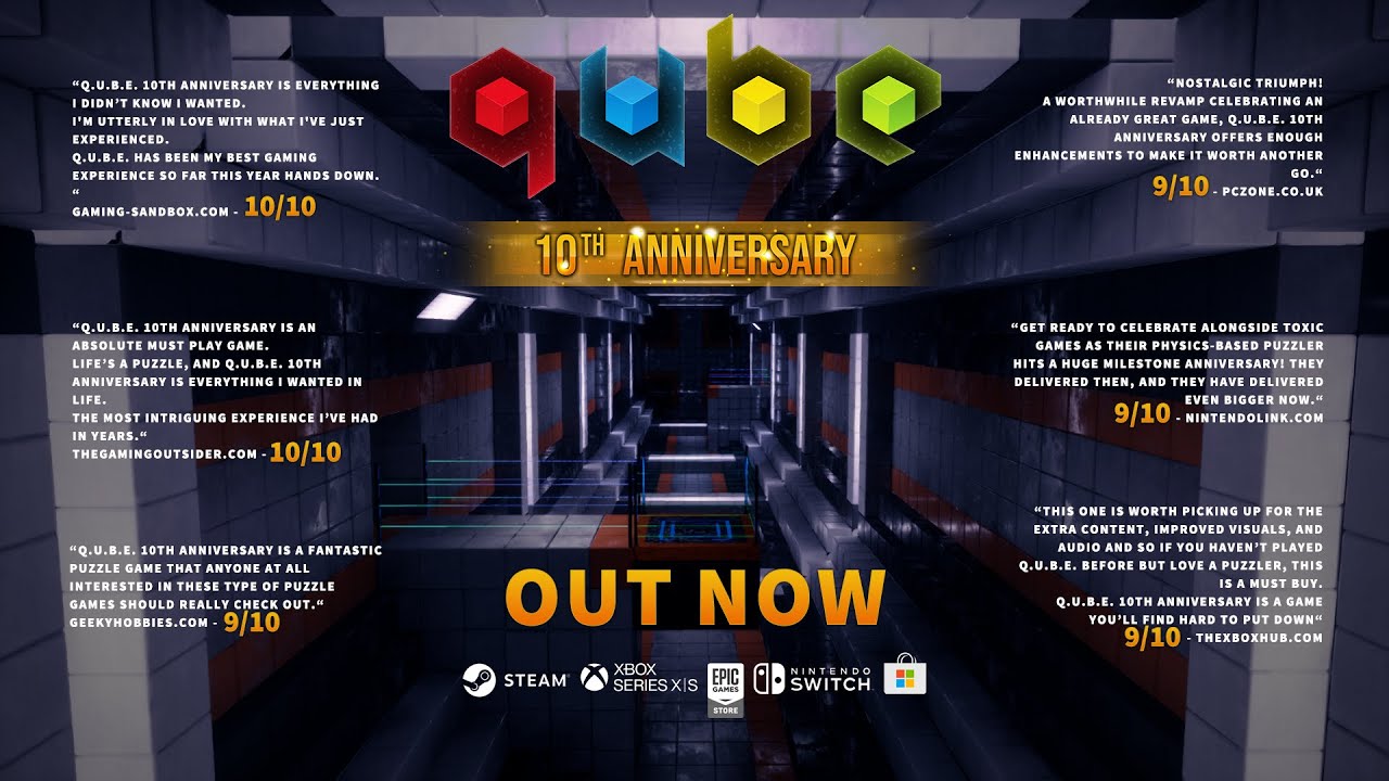 Q.U.B.E. 10th Anniversary | Accolades Trailer (First-Person Puzzle Adventure) - YouTube