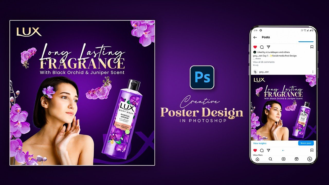 Product Design Poster for Beginners | Photoshop Tutorials | Graphic ...