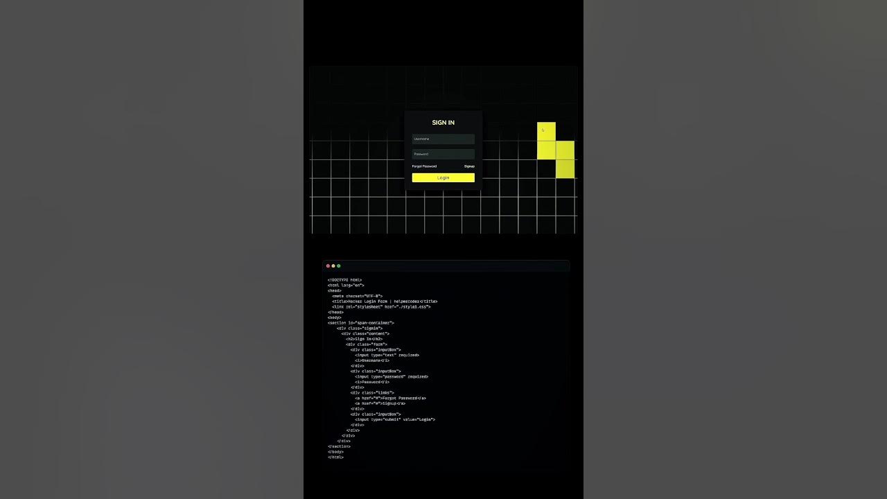 Hacking Style Loginsign In Page Using Css And Html🧑‍💻 Coding Programming 2024 Htmlcssjs