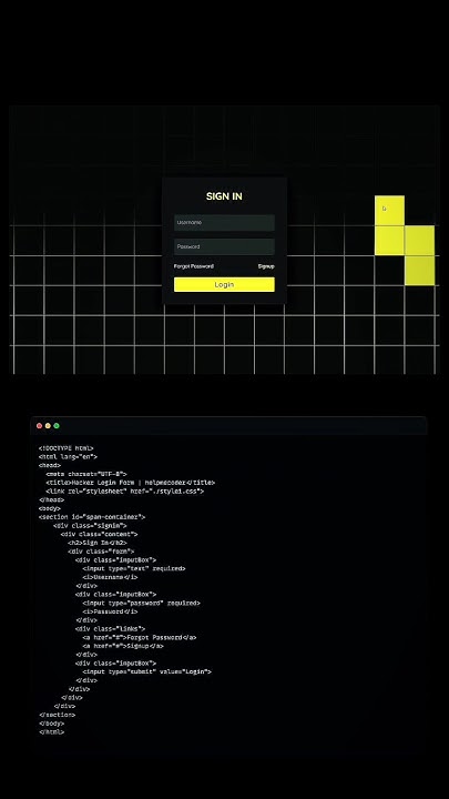 Hacking Style Loginsign In Page Using Css And Html🧑‍💻 Coding Programming 2024 Htmlcssjs