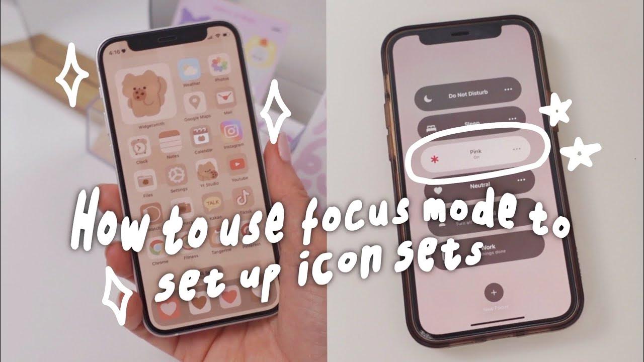 How to setup icon set using focus mode in your iphone | cute neutral ...