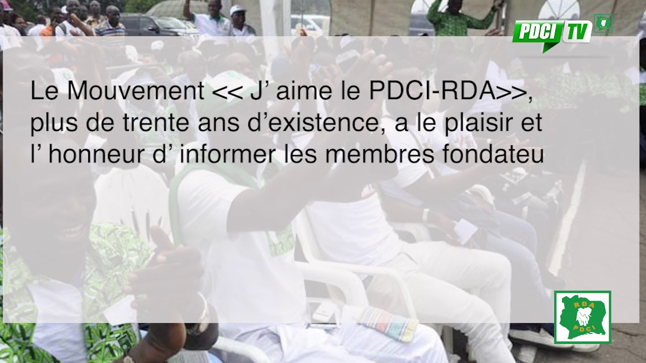PDCI-RDA : SPOT MOUVEMENT J' AIME LE PDCI-RDA - YouTube