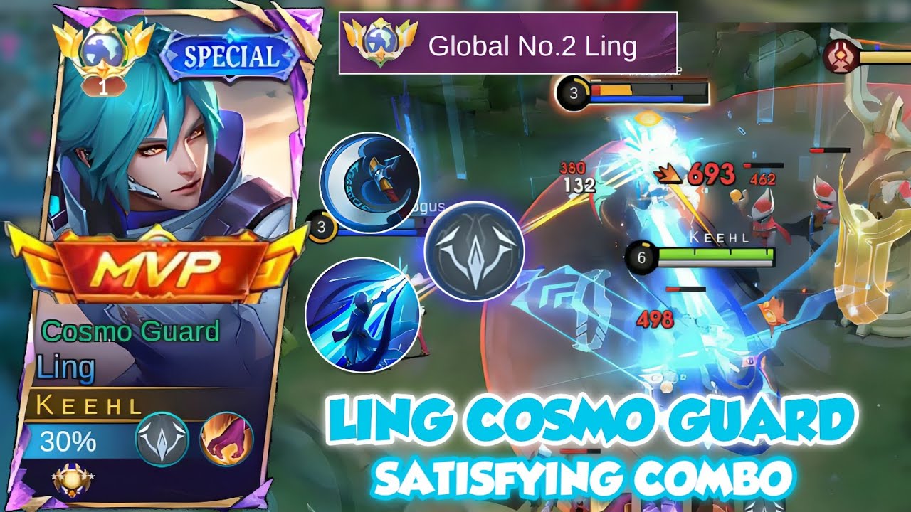 LING COSMO GUARD SATISFYING COMBO! TOP GLOBAL LING SOLO RANK - MOBILE ...