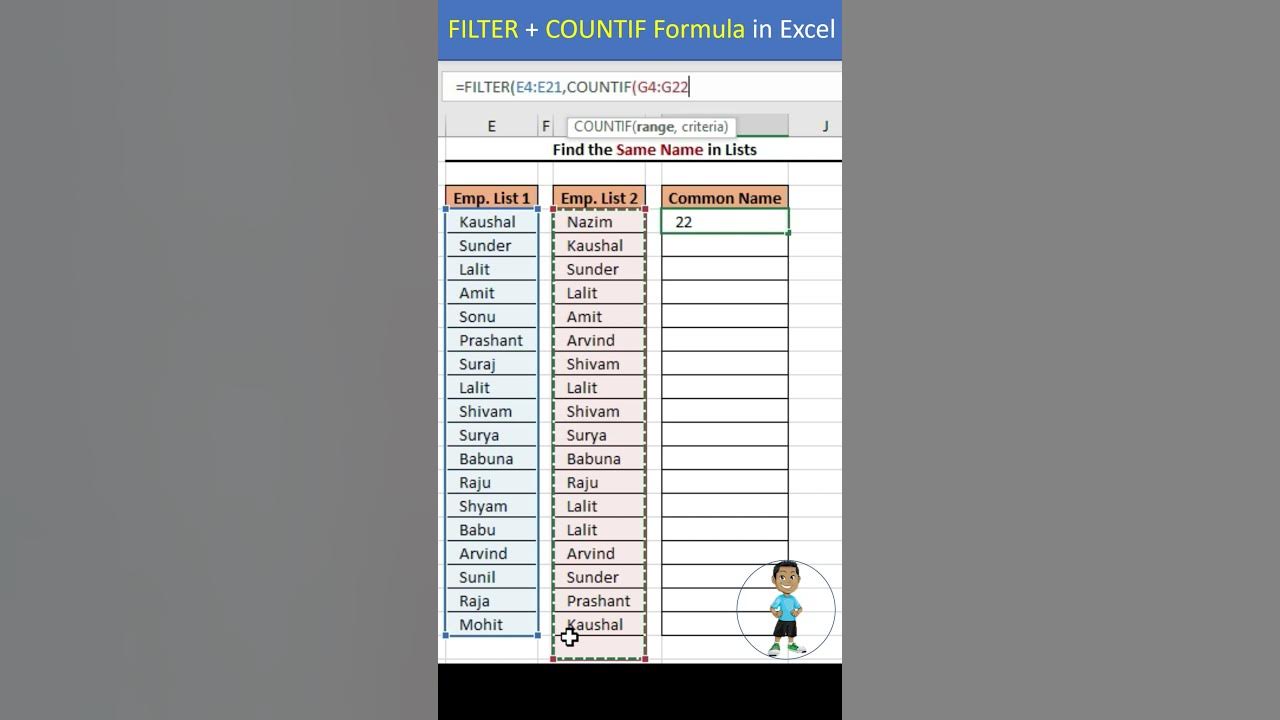 Filter Countif Formula In Excel Excel Exceltips Shorts Exceltips Exceltutorial Msexcel