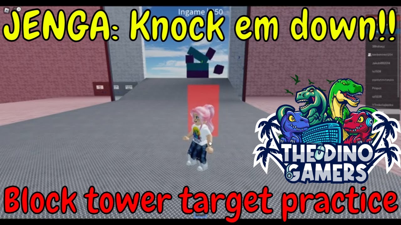 Jenga time! Knock out blocks to knock them off!! - YouTube