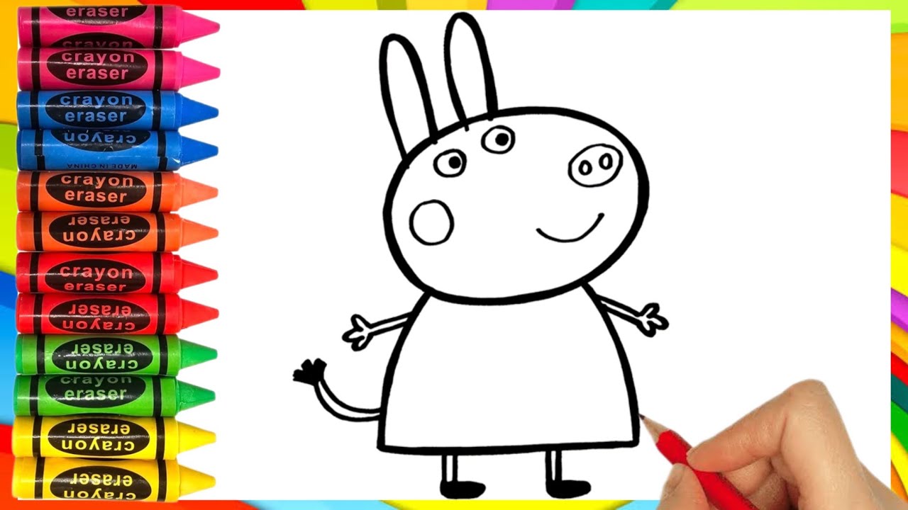 How to draw Delphine Donkey from peppa pig | Peppa Pig's Friend - YouTube