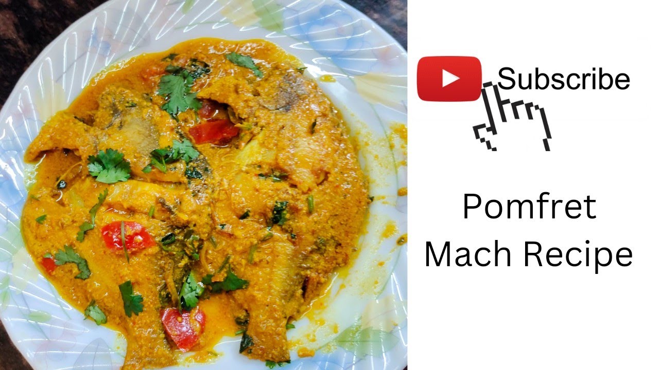 Pomfret Fish Recipe|| Tatka Pomfret Mach || #pomfretfishcurry # ...