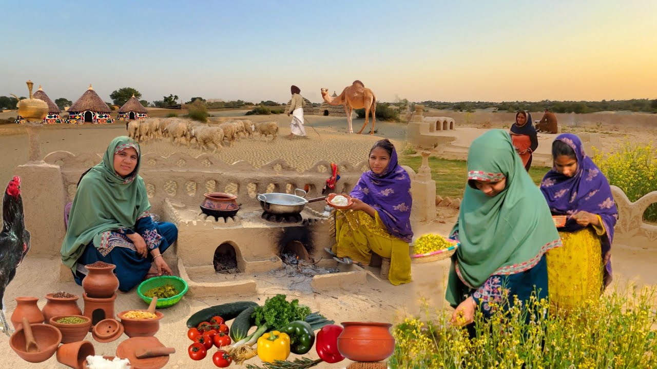Village Women Ancient Cooking Routine | Traditional Desert Village Food ...