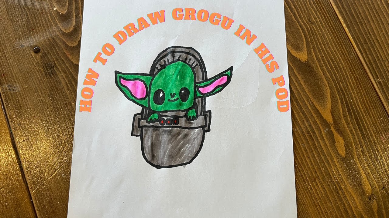 How to draw baby Yoda in his pod. - YouTube