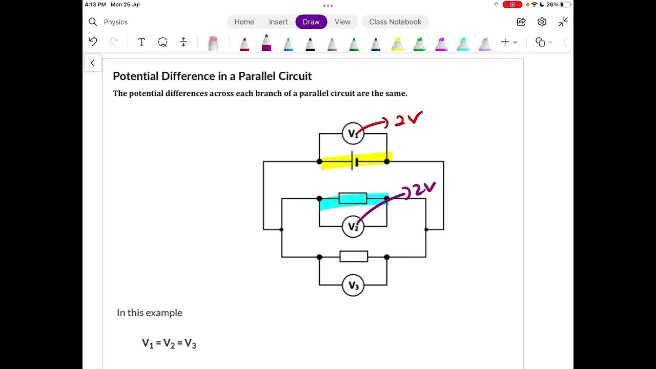 Potential difference in Parallel Circuit - YouTube