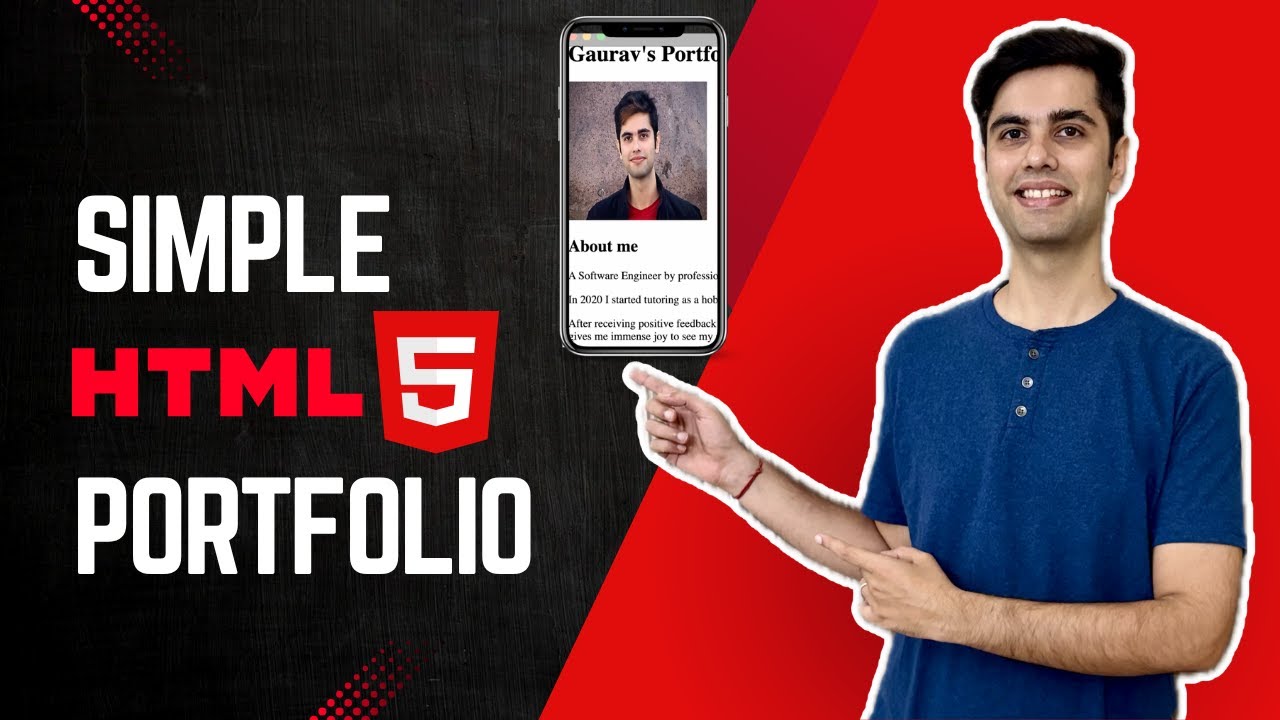 Simple portfolio using HTML - YouTube