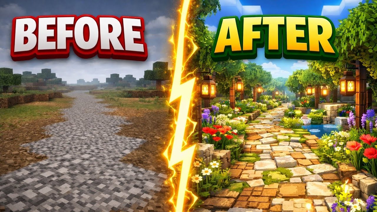 5 Easy Path Ideas in Minecraft - YouTube
