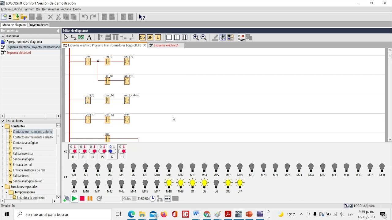 Automatización Sistema de Alimentación Eléctrica con PLC programa en Grafcet y Ladder en ...