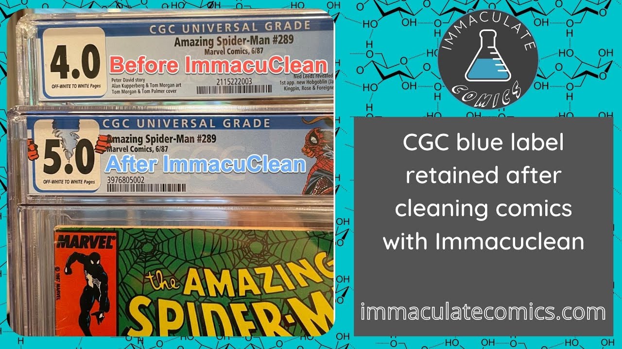 CGC comic returns with blue label after cleaning with ImmacuClean - YouTube