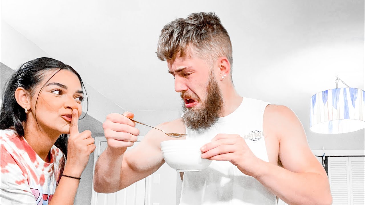 Breast Milk In Cereal Prank On Boyfriend! *Hilarious* - YouTube
