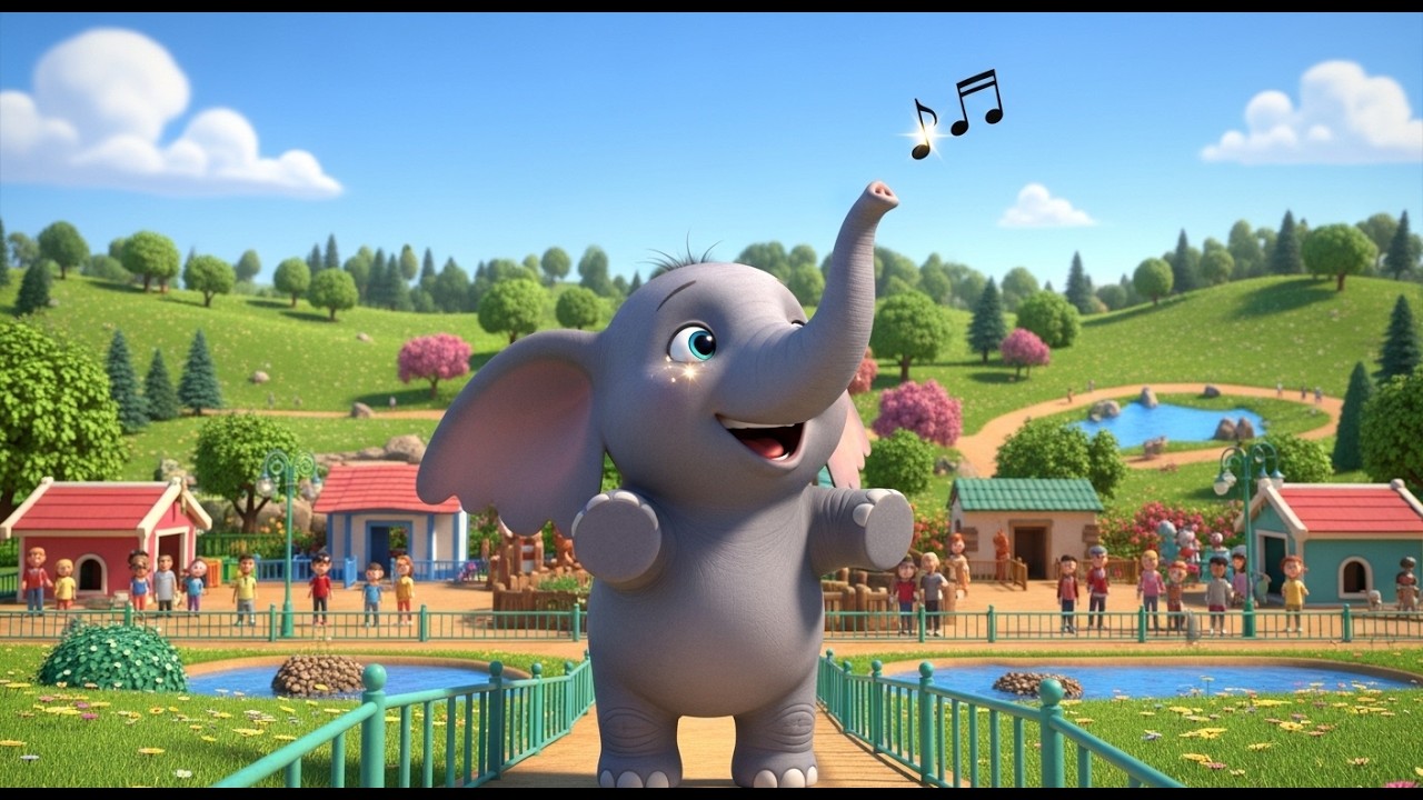 Elephant Song for Kids 🐘 | Cute Elephant in Zoo Walk | Nursery Rhymes ...