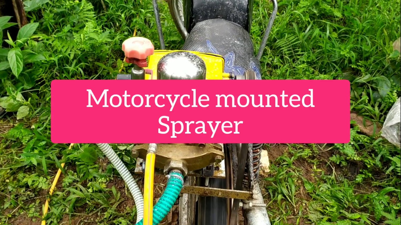 Motorcycle Mounted Power Sprayer - YouTube