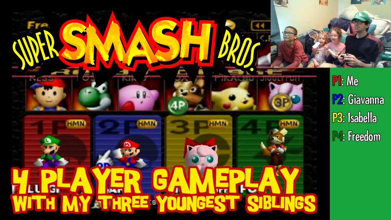 Super Smash Bros. (N64/480p) (FaceCam) - 4 player Gameplay with my ...