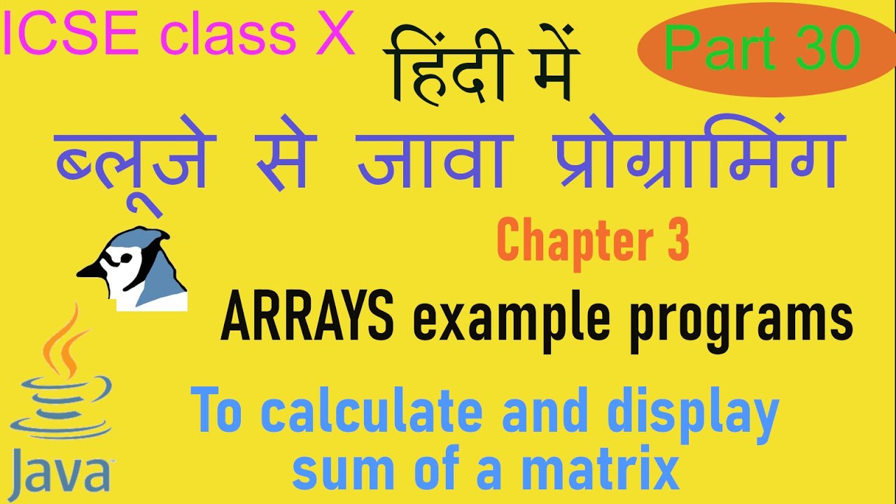 Java In Hindi Class X Ch3 Ex 9 Youtube