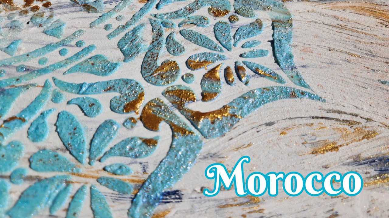 Morocco ️Exploring Texture Using Golden Glass Bead Gel! Amazing Sparkle ...