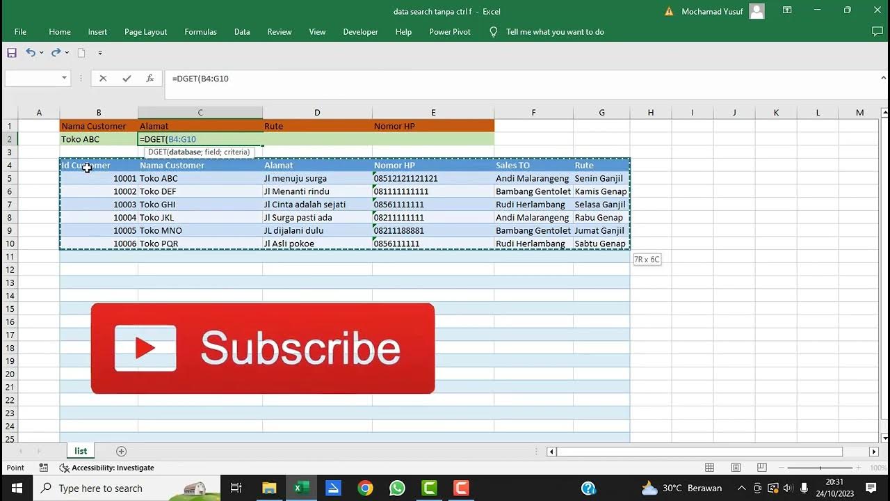 Pencarian Data tanpa menggunakan CTRL F - YouTube