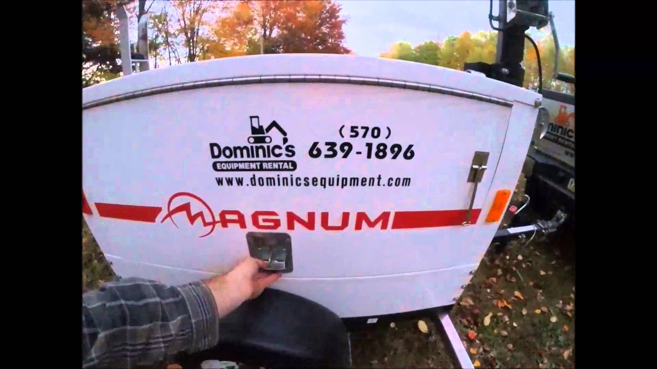 Magnum Light Tower Setup, Dominic's Equipment Rental - YouTube