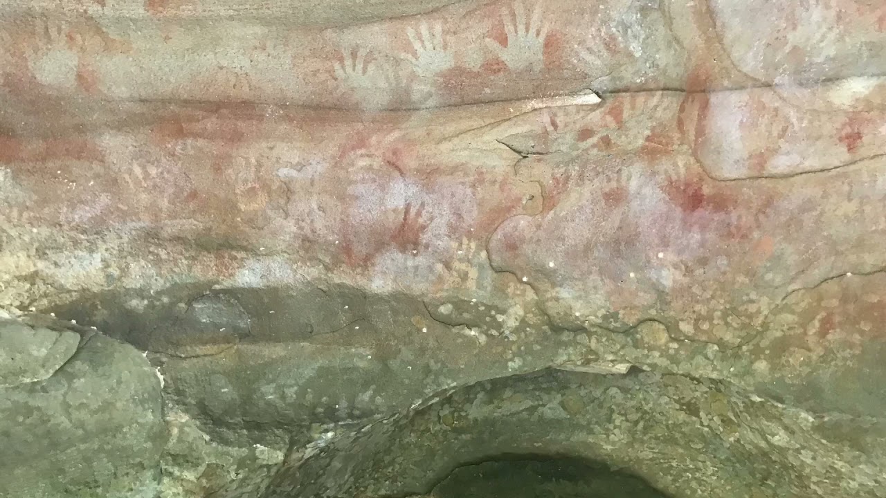 Aboriginal Artwork at Red Hands Cave - YouTube