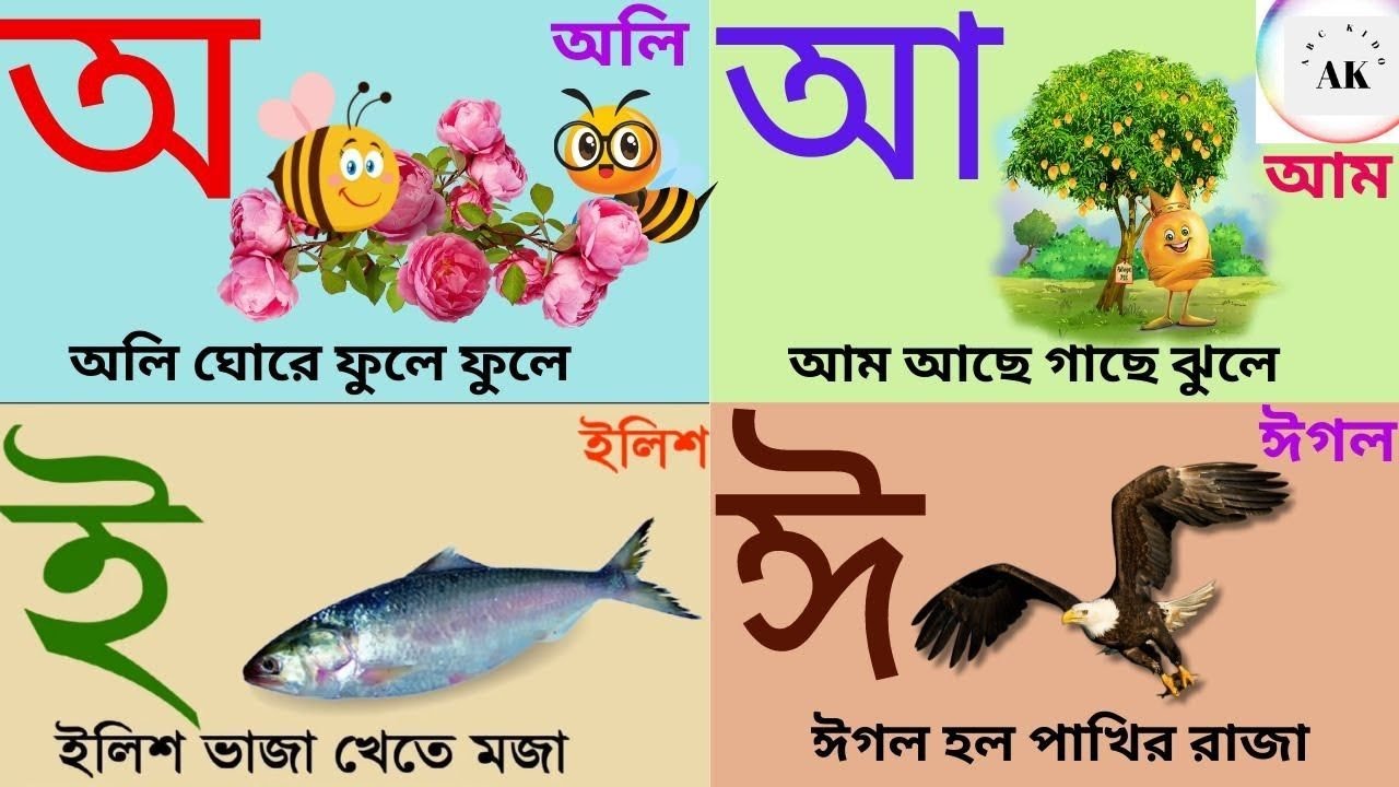 স্বরবর্ণ /Bangla Bornomala/Bangla Alphabets/Bangla Soroborno/ Abc- kido ...