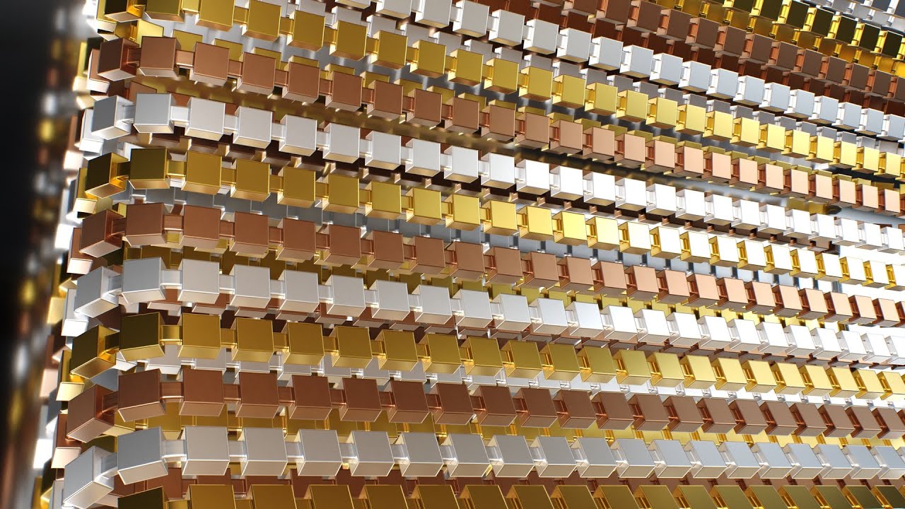 Abstract Rotating Metallic Gold Silver Bronze Moving Conveyer Belts 4K ...