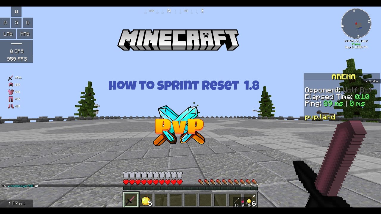 HOW TO SPRINT RESET IN MINECRAFT 1.8 EASY - YouTube