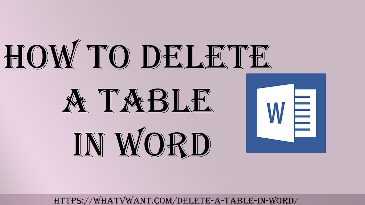 How To Delete A Table In Word Document YouTube how-to-delete-a-table-in-word-document-youtube