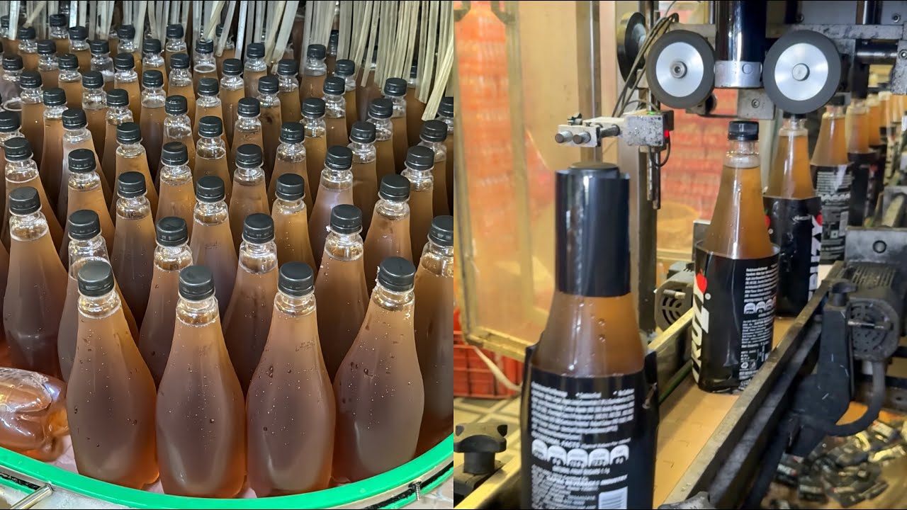 How Fizzy Apple Juice is manufactured in a mega factory? - YouTube