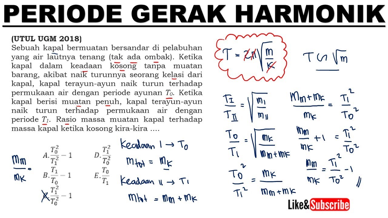 PERIODE GERAK HARMONIK SEDERHANA (UTUL UGM 2018) | Fisika SMA Kelas 10 ...