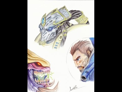 How To Draw StarCraft II Speedpaint Como Dibujar StarCraft II - YouTube
