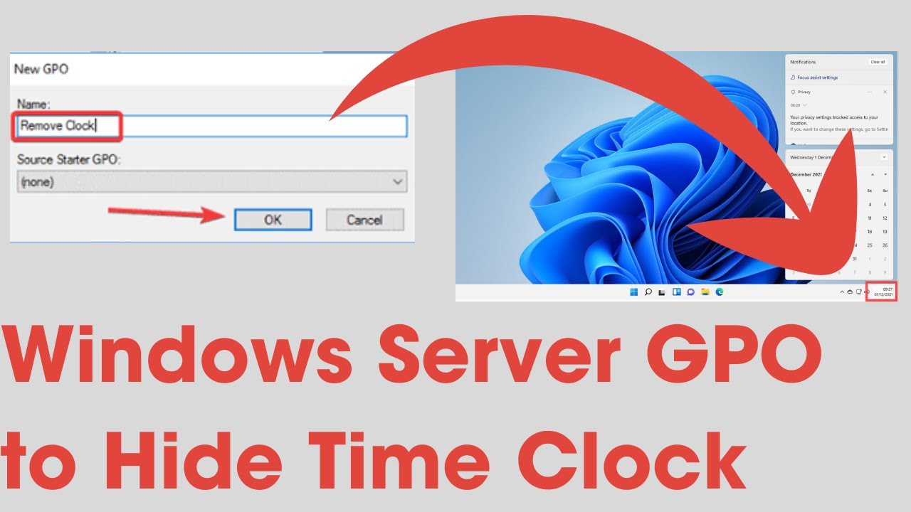 How to Hide TimeClock from Taskbar Using Windows Server Group Policy | Step-by-Step Guide - YouTube