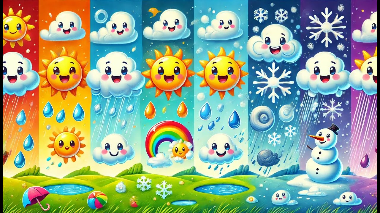 Weather for Kids | Sunny, Rainy, Windy & More | Fun Learning with Mini ...